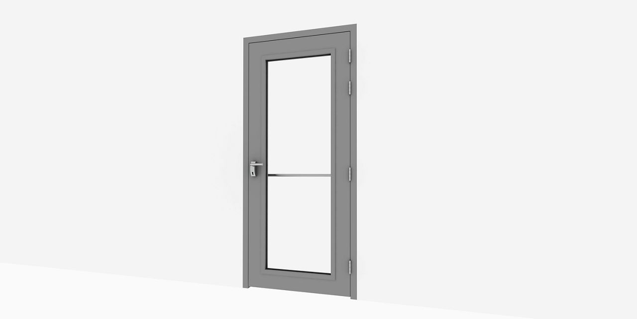 Steel Frame Glass Fire Exit Door – Single | ASSA ABLOY